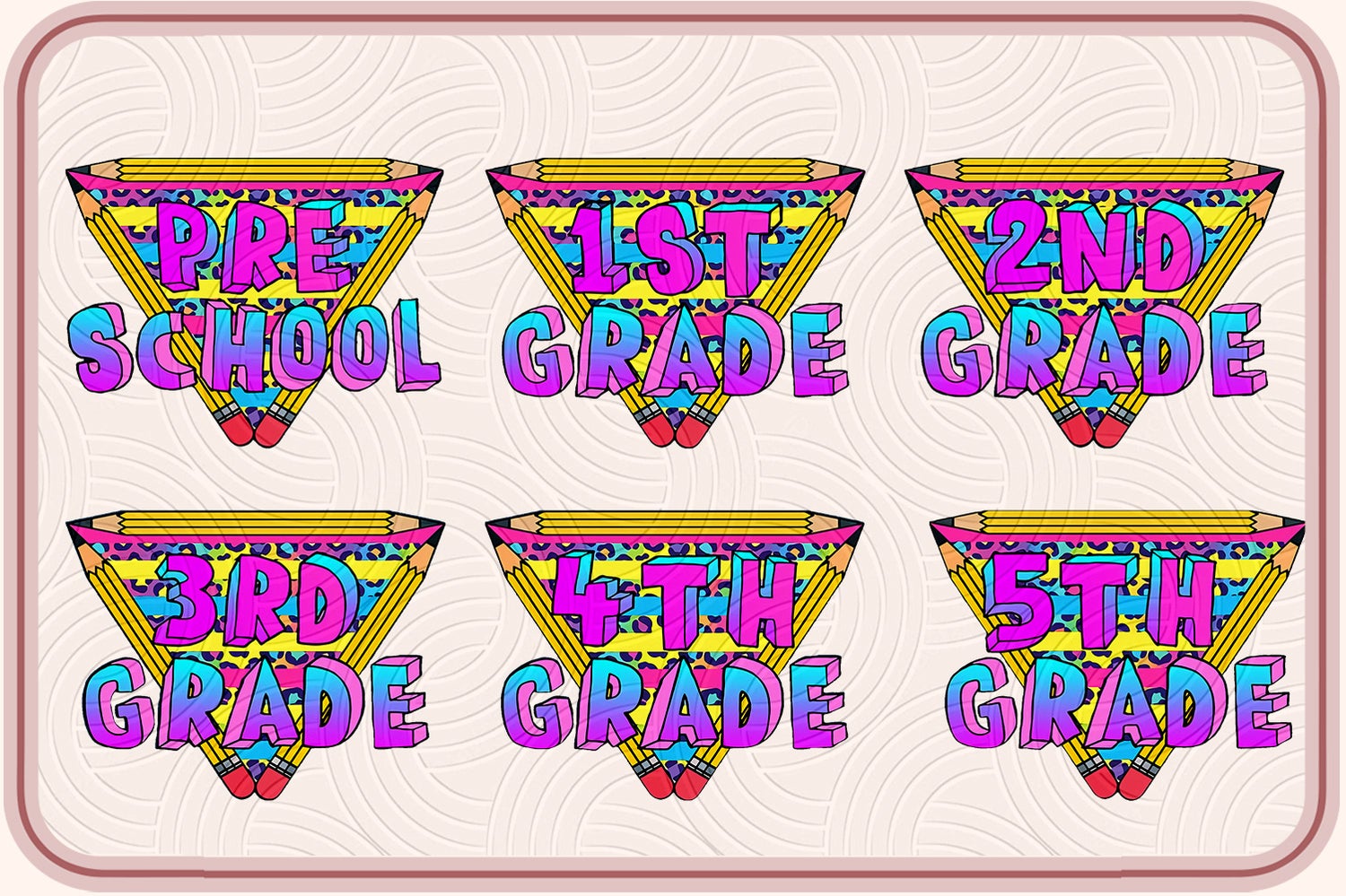 School Grade Bundle Design, Back To School PNG, Back To School Png ...
