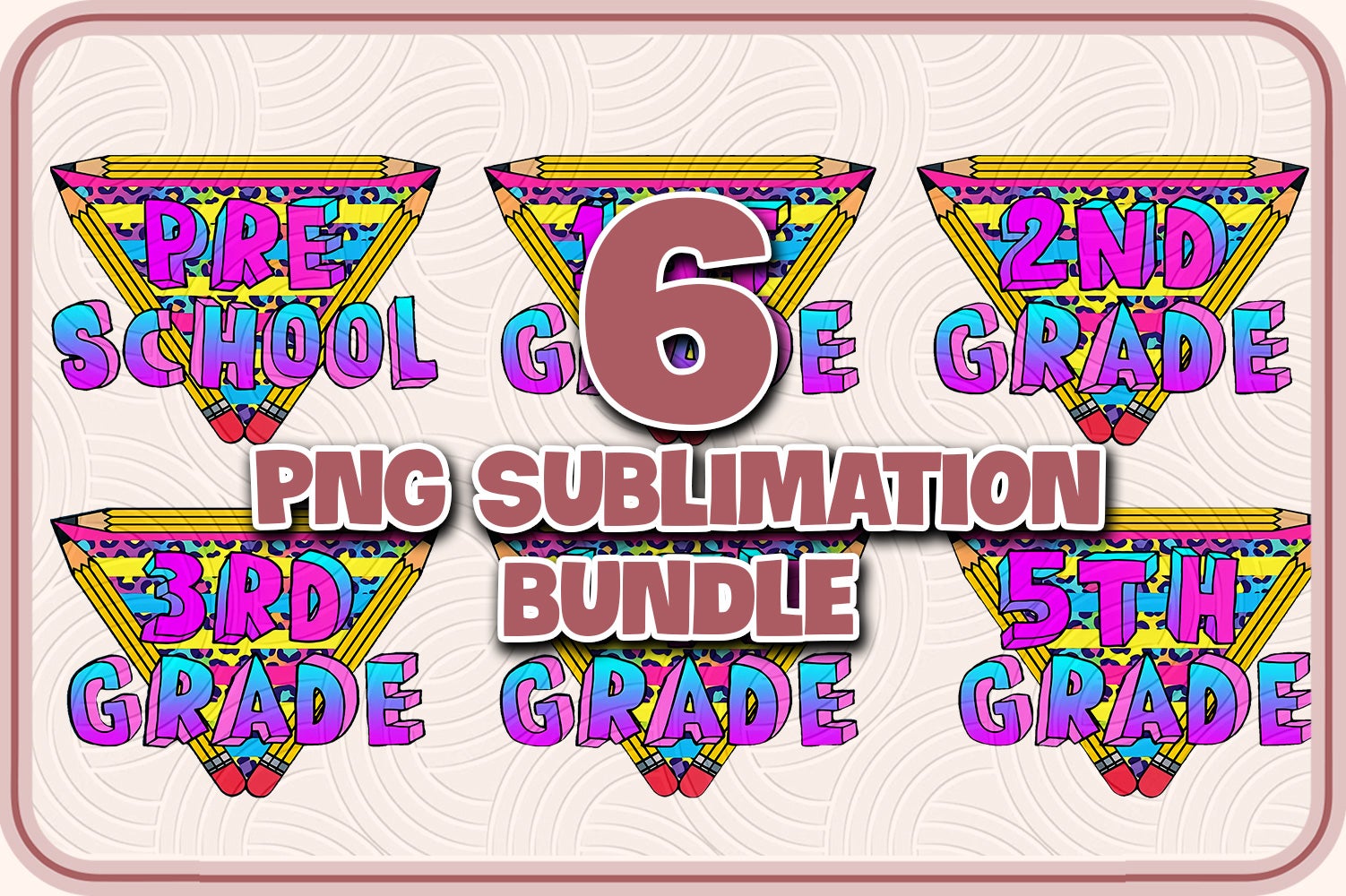 School Grade Bundle Design, Back To School PNG, Back To School Png ...