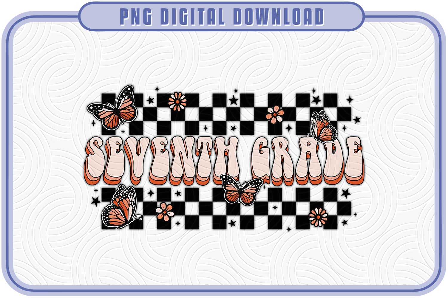 Seventh Grade PNG, School Sublimation Designs, Retro School Png, First ...
