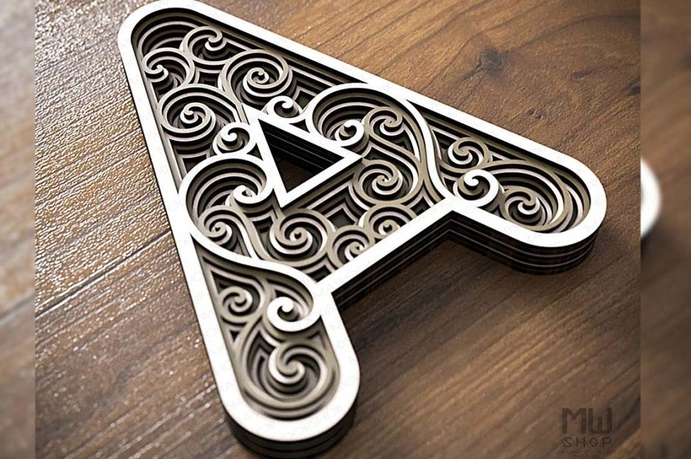 Layered Letter A 3D Papercraft - Payhip