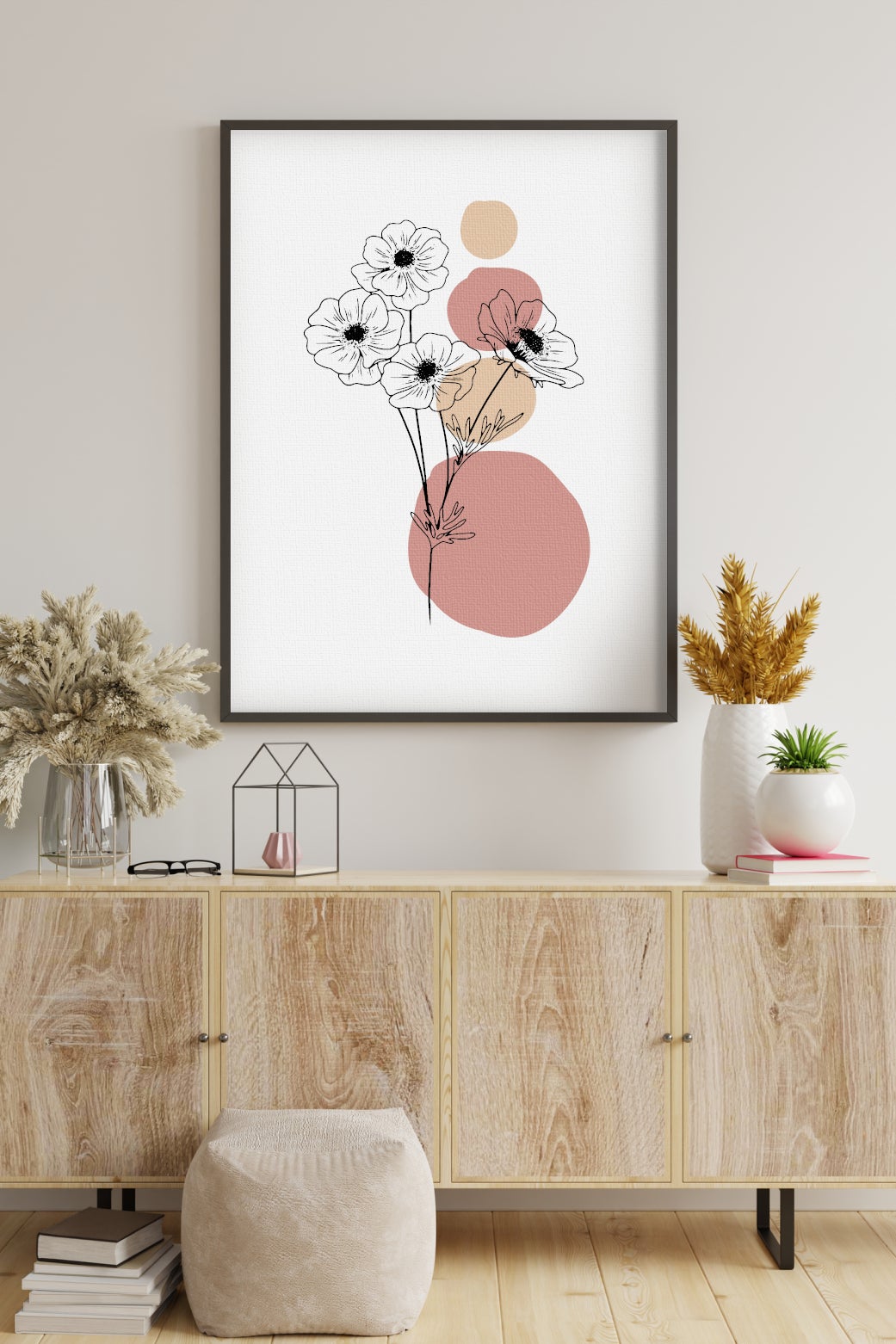 Botanical Line Wall Art | Cocoa - Payhip