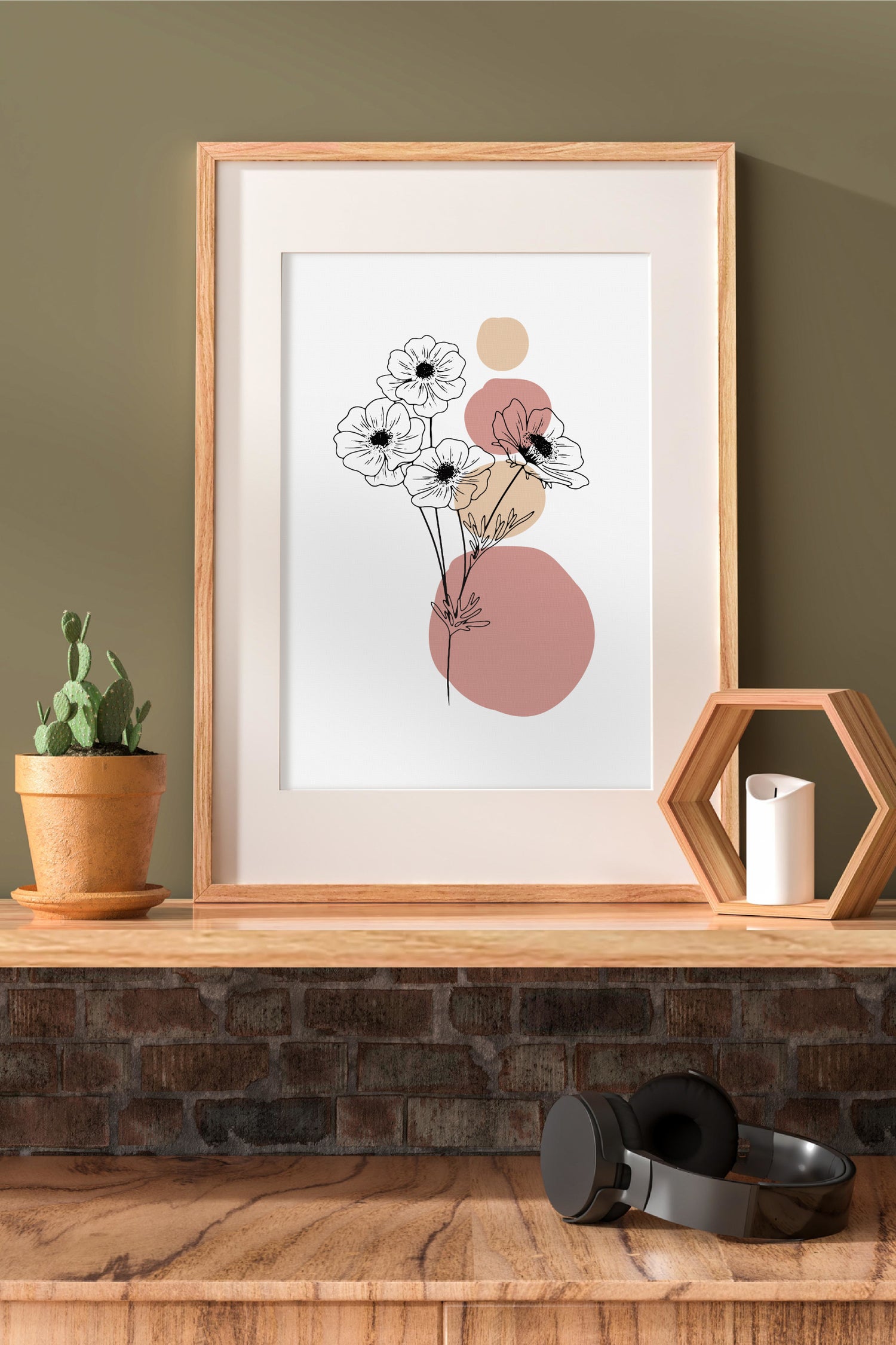 Botanical Line Wall Art | Cocoa - Payhip
