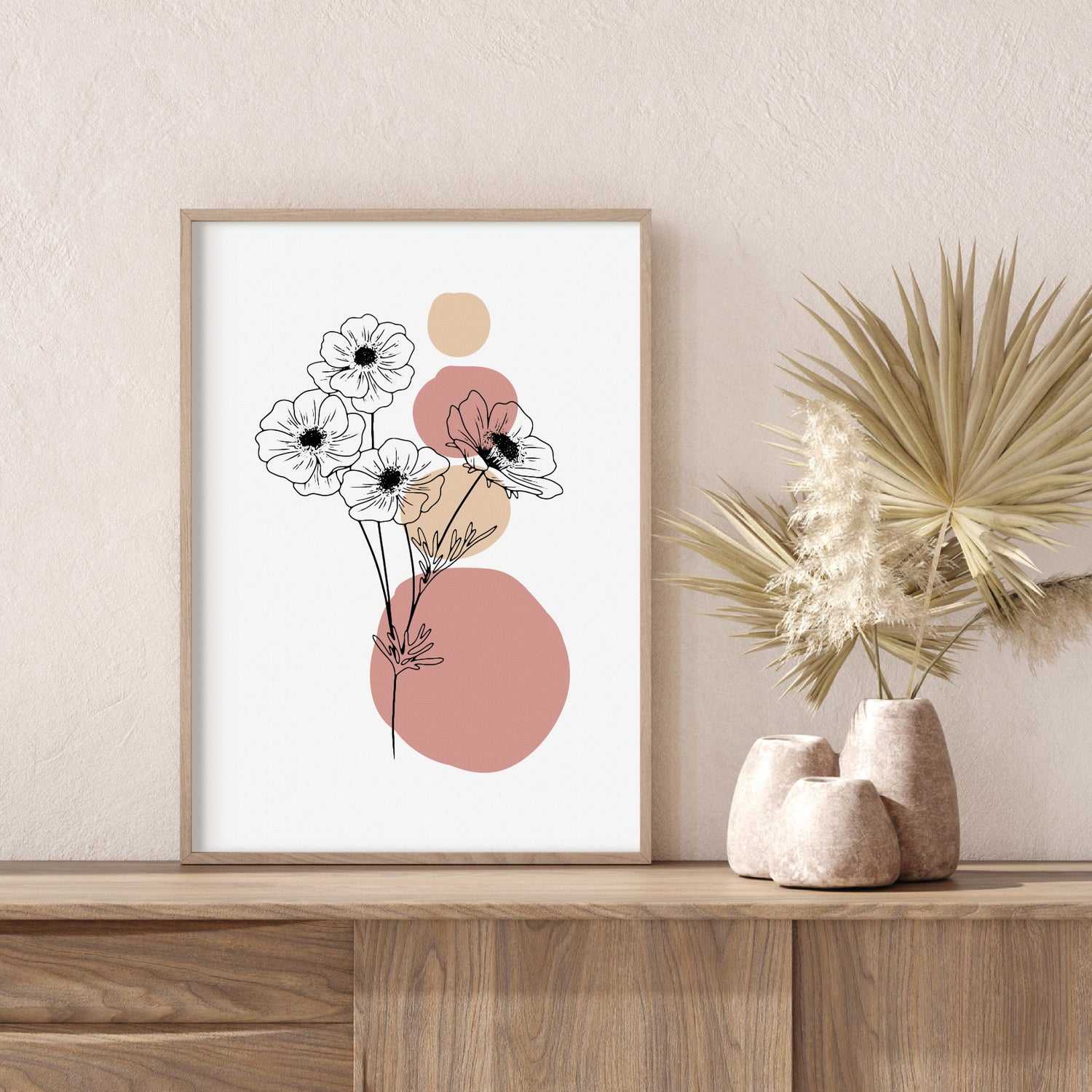 Botanical Line Wall Art | Cocoa - Payhip