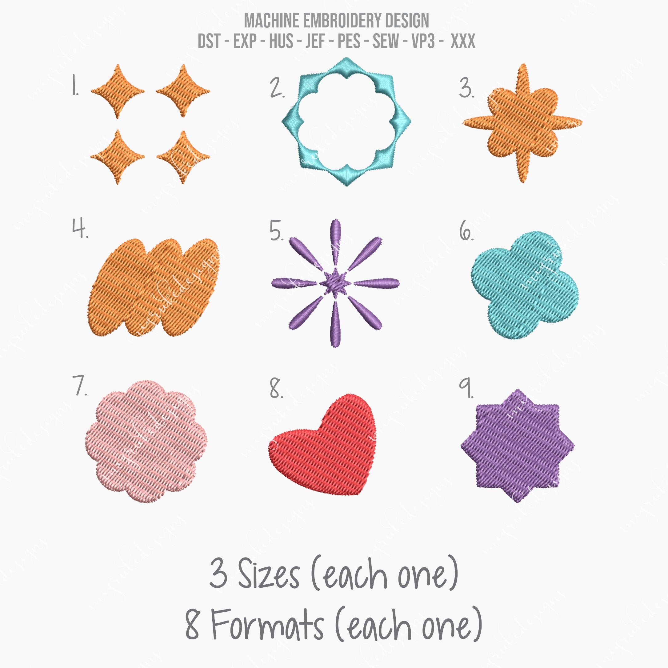 BTS Confetti Permission to Dance Set Elements Machine Embroidery Design ...