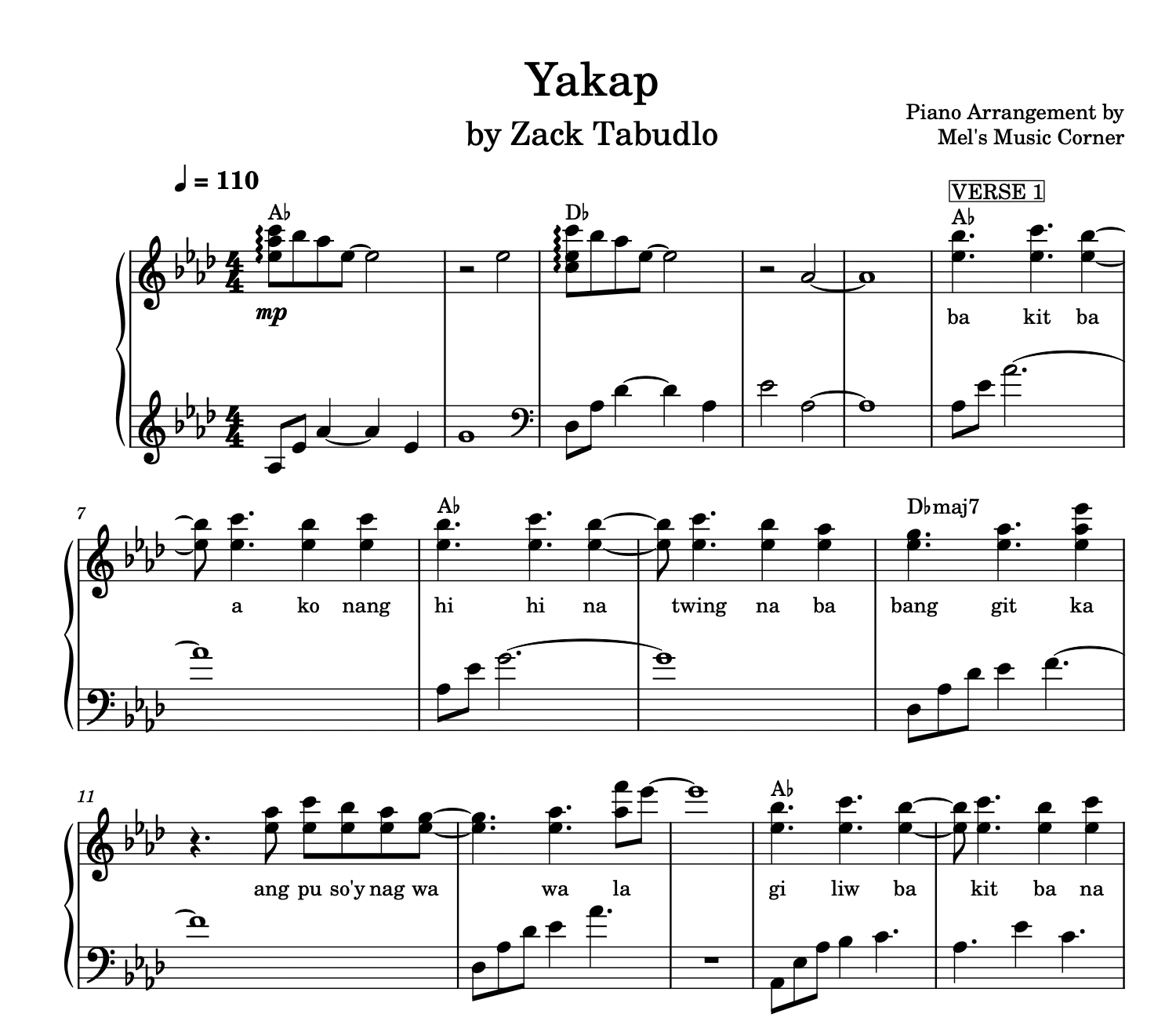 Yakap by Zack Tabudlo sheet music - Payhip