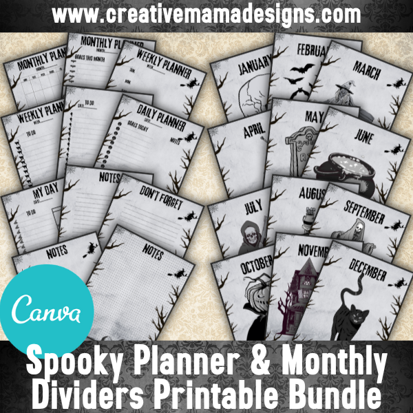 Spooky Halloween Planner - PRODUCT 169 - Commercial Use Included - Payhip