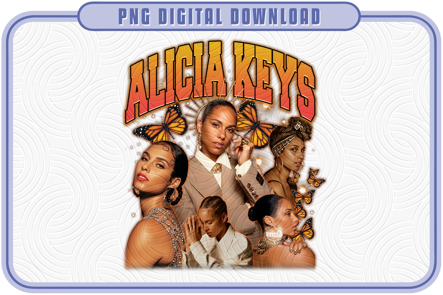 Alicia Keys Vintage 90's Design, Digital File download, designs for ...