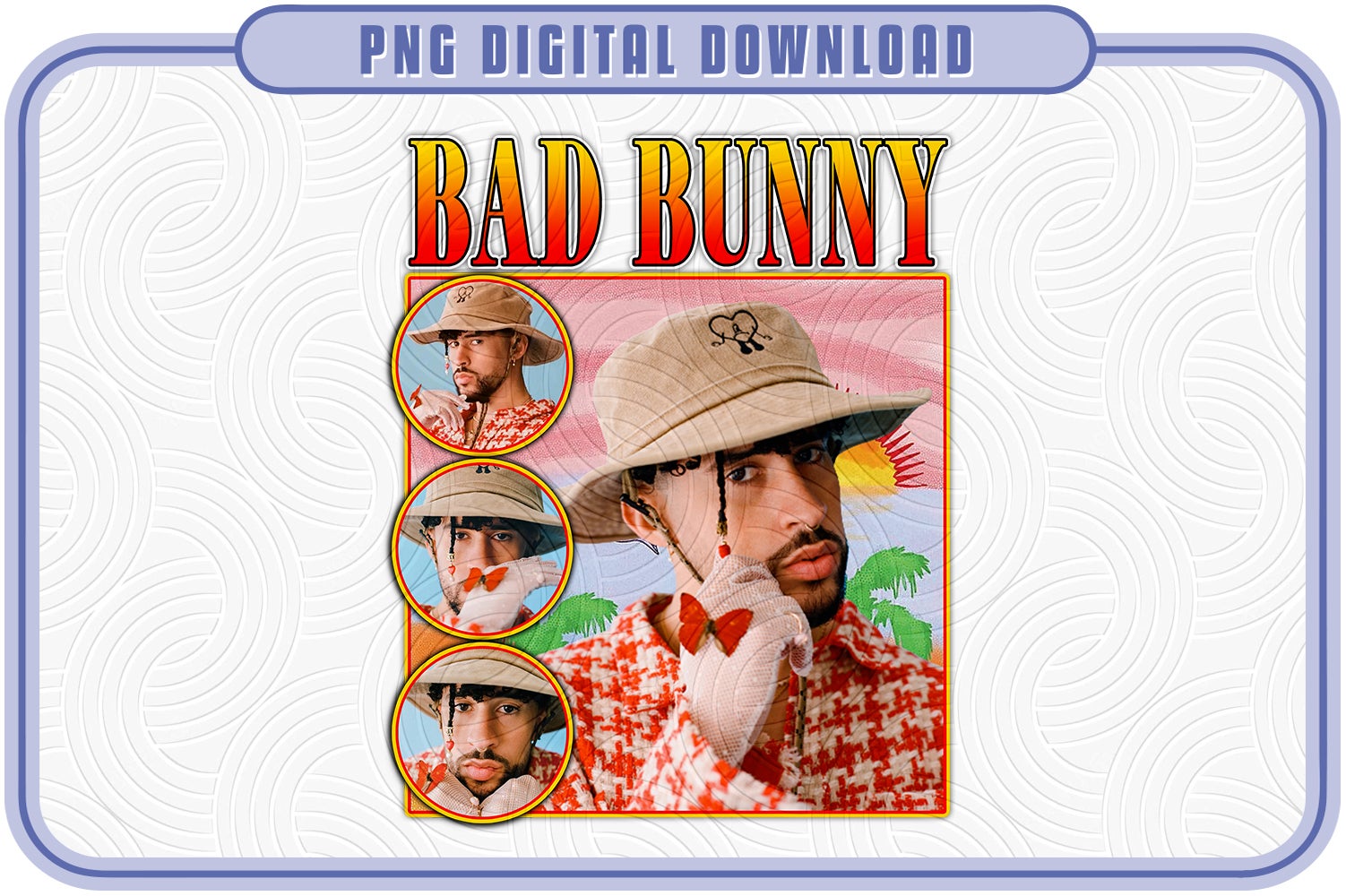 Bad Bunny Design, Digital File download, designs for Shirts, Tumbler ...