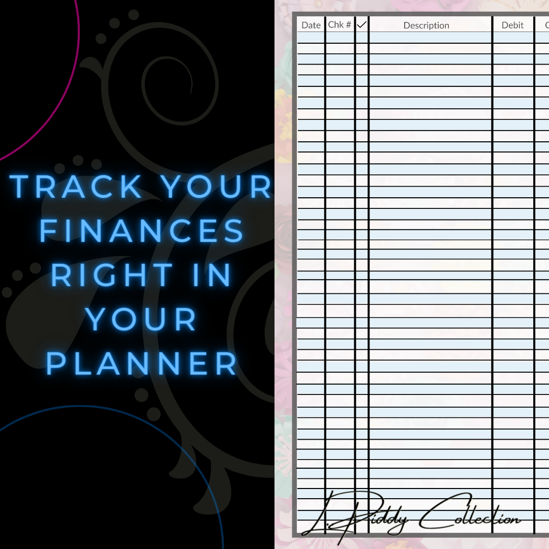 Checkbook Register Planner Insert - Digital Download in sizes A4, A5 ...