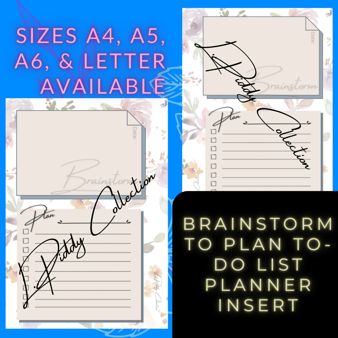 Brainstorm to Plan To-do List Planner Insert - Digital Download in ...