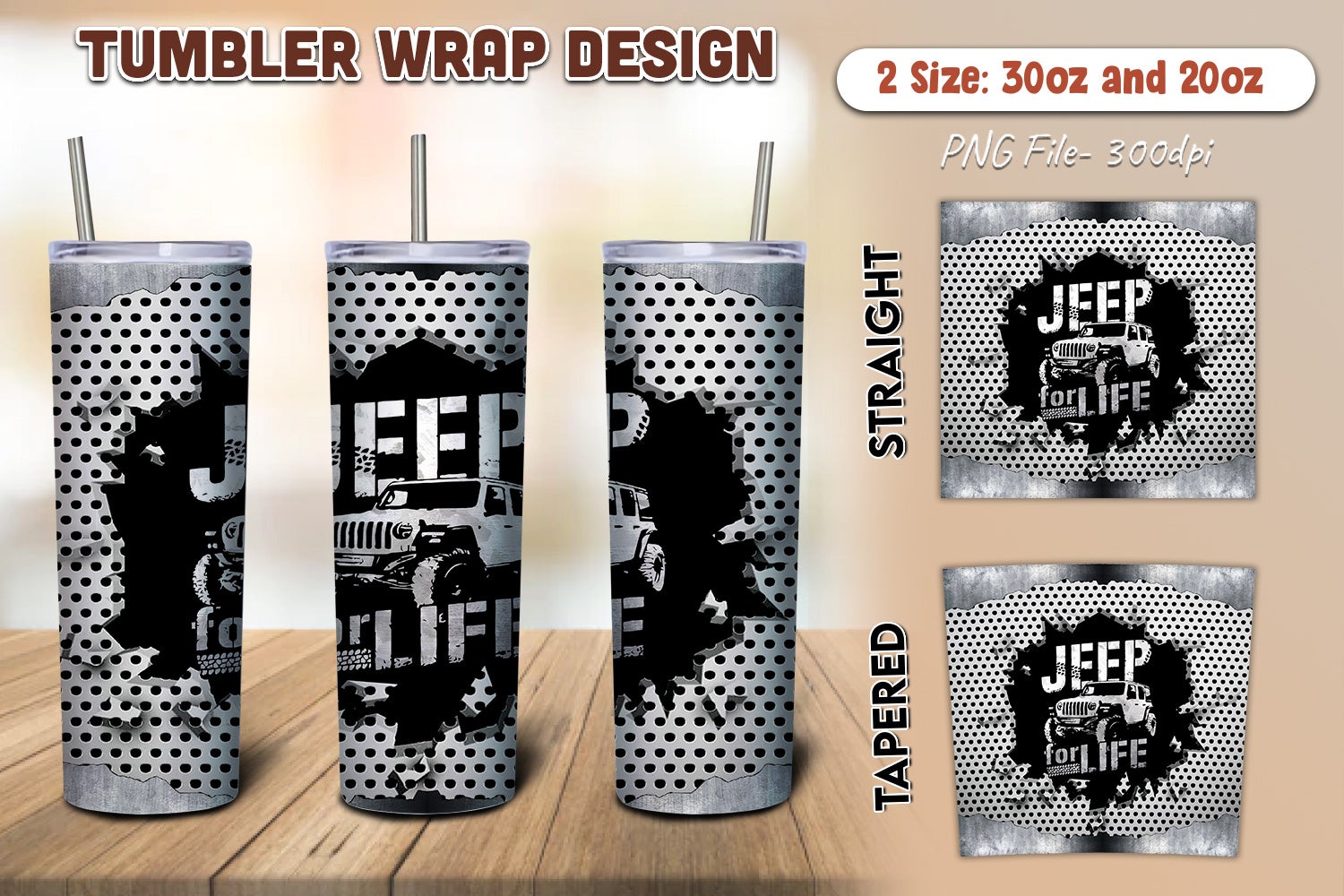 Jeep For Life Tumbler Design, Skinny Tumbler Sublimation Designs for ...