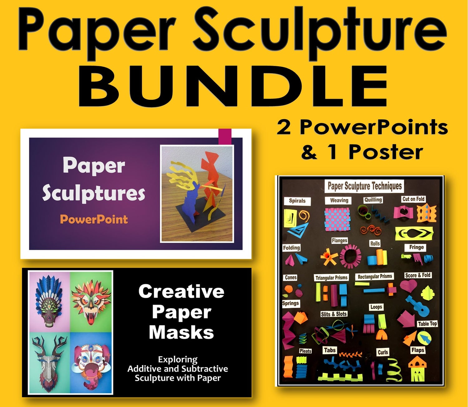 Cardboard Sculpture BUNDLE with 3 PowerPoints, a PDF Lesson Plan ...