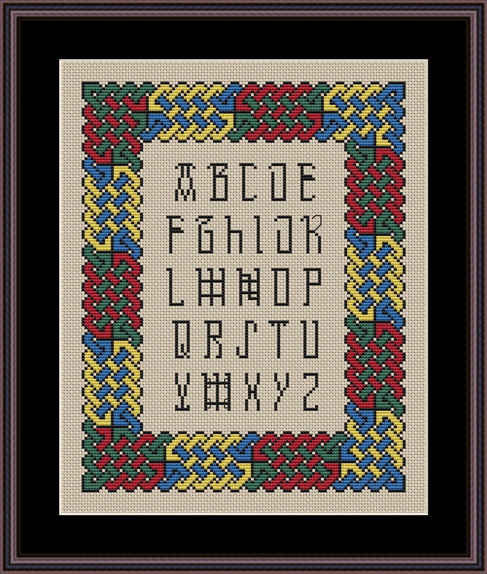 Kells Alphabet Sampler - Celtic cross stitch pattern - Payhip