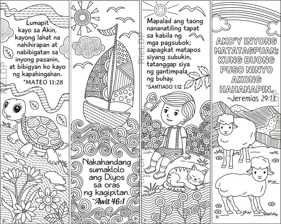8 Tagalog Bible Coloring Bookmarks - Payhip