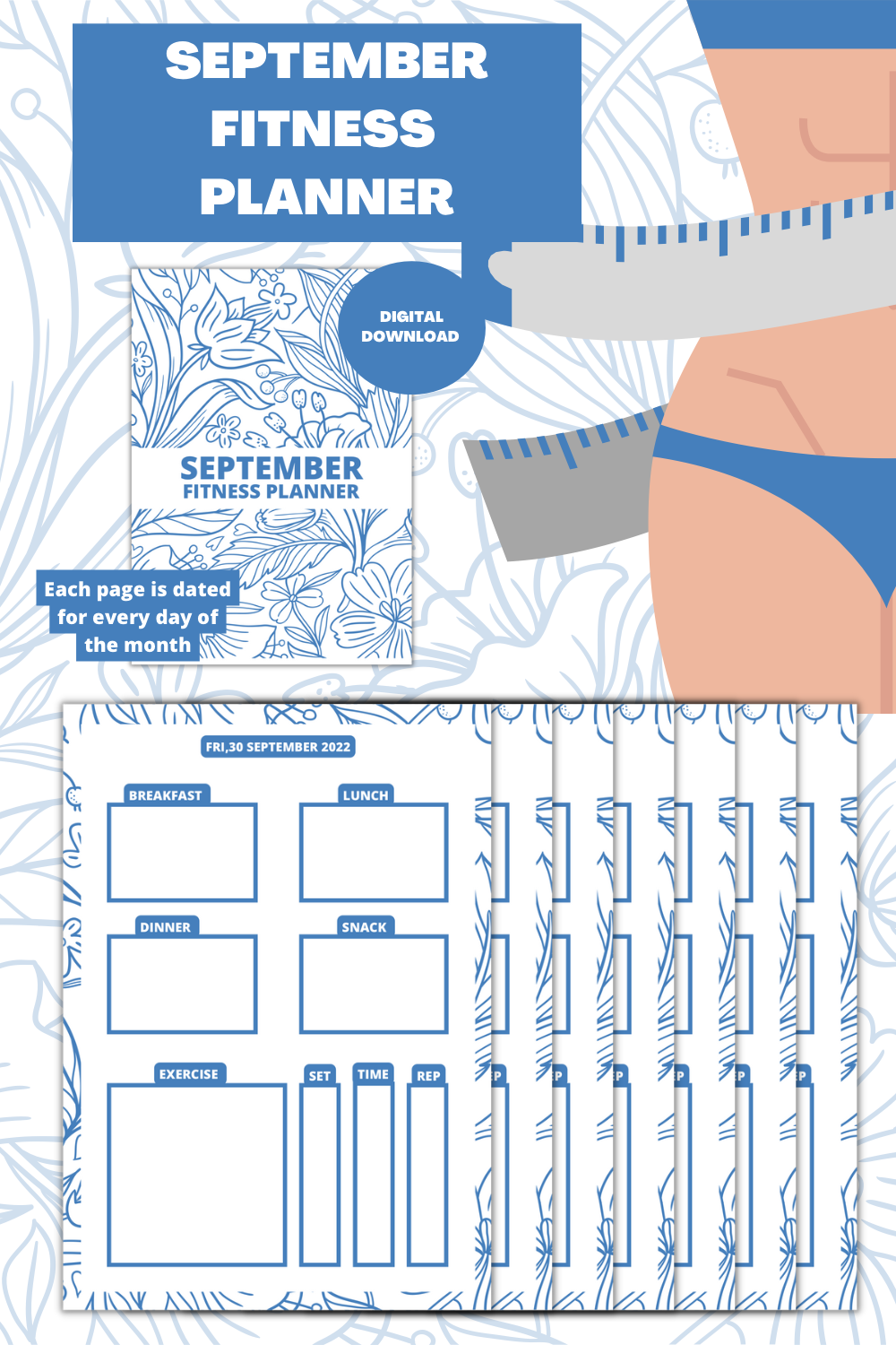 Blue September Fitness Planner - Payhip