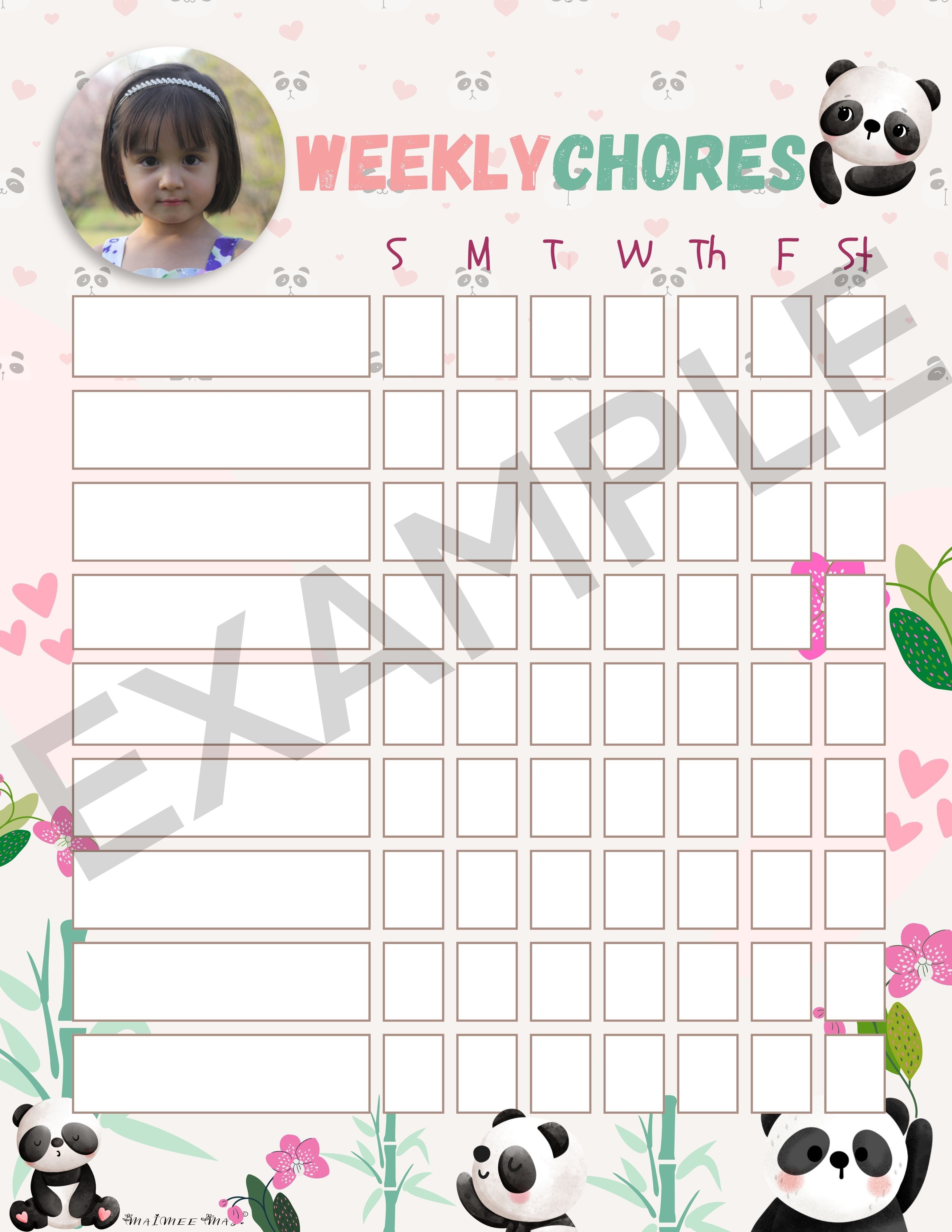 Chore Chart - Panda - DIGITAL DOWNLOAD - Payhip