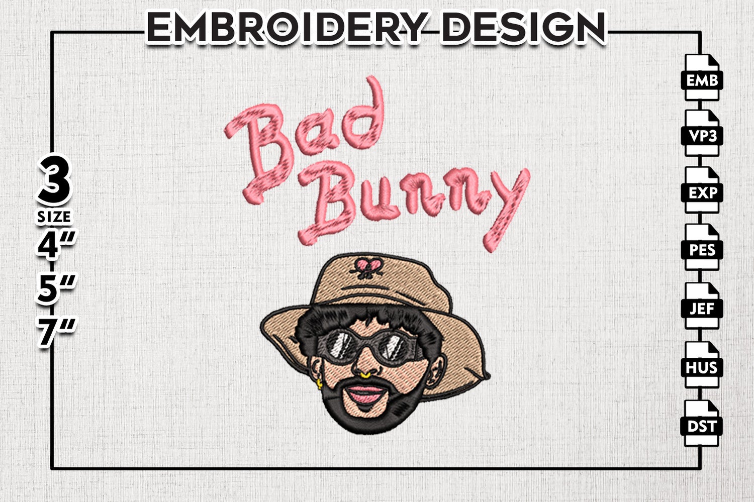 Baby Benito Embroidery Design, Bad Bunny Embroidery, Embroidery Machine ...