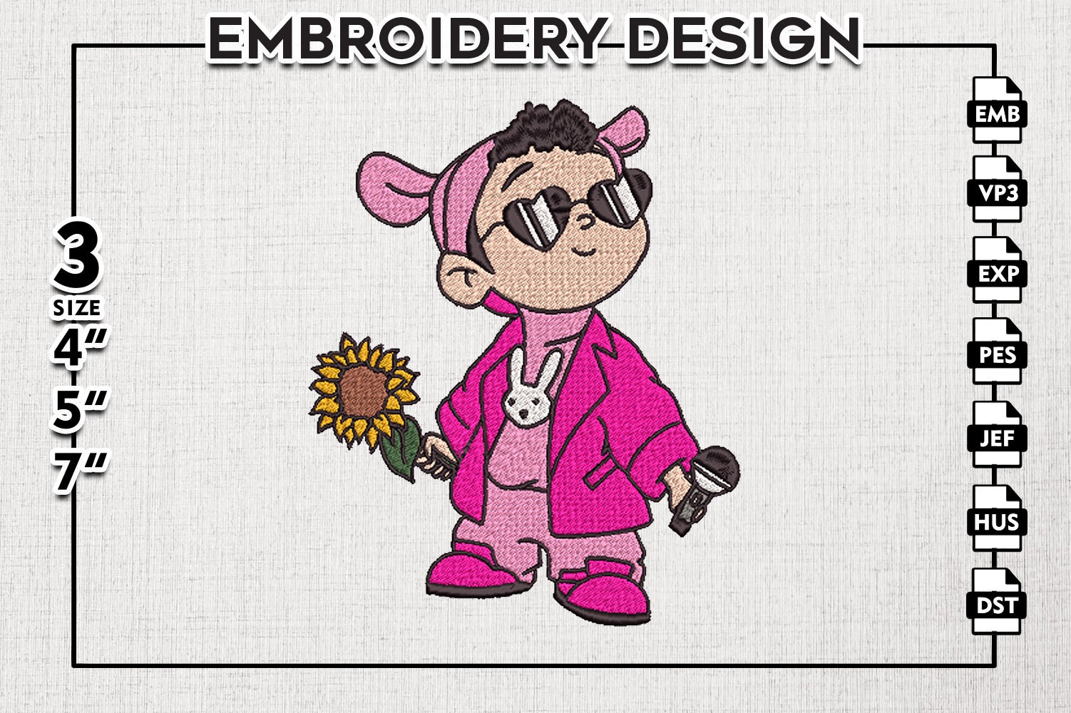 Baby Benito Embroidery Design, Bad Bunny Embroidery, Embroidery Machine ...