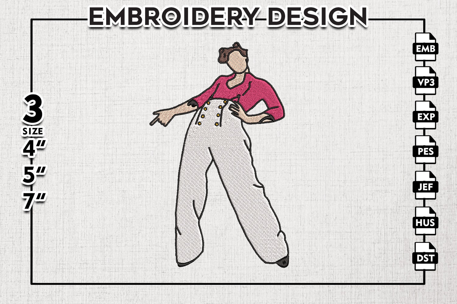 Harry Styles Machine Embroidery Design, Harry Styles Digital File ...