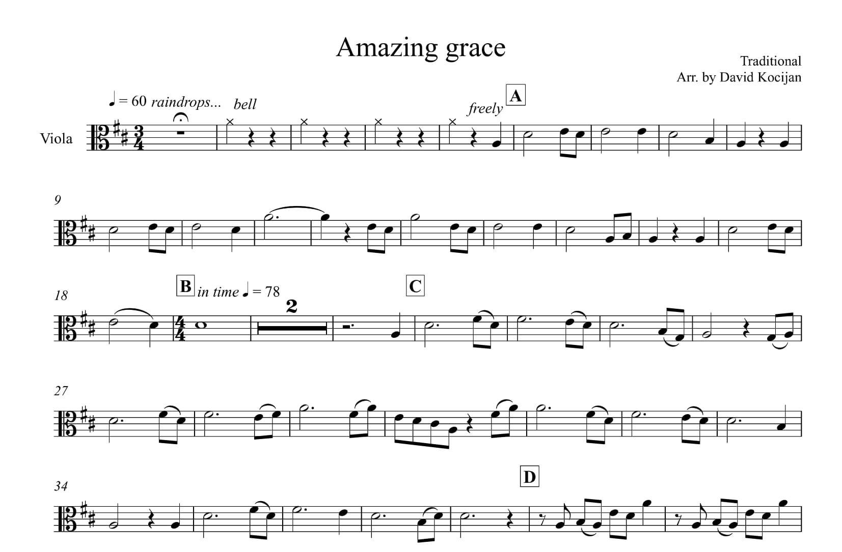 Amazing grace (guitar & viola) EASY SHEET MUSIC & backing track - Payhip