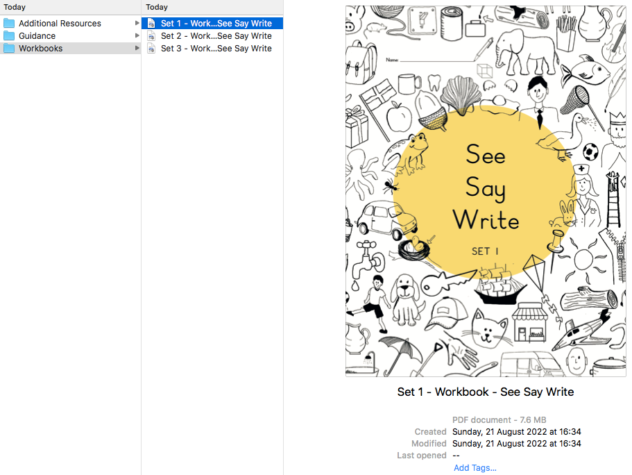 See Say Write Digital Resources (PDFs) - English Phonics Teaching ...