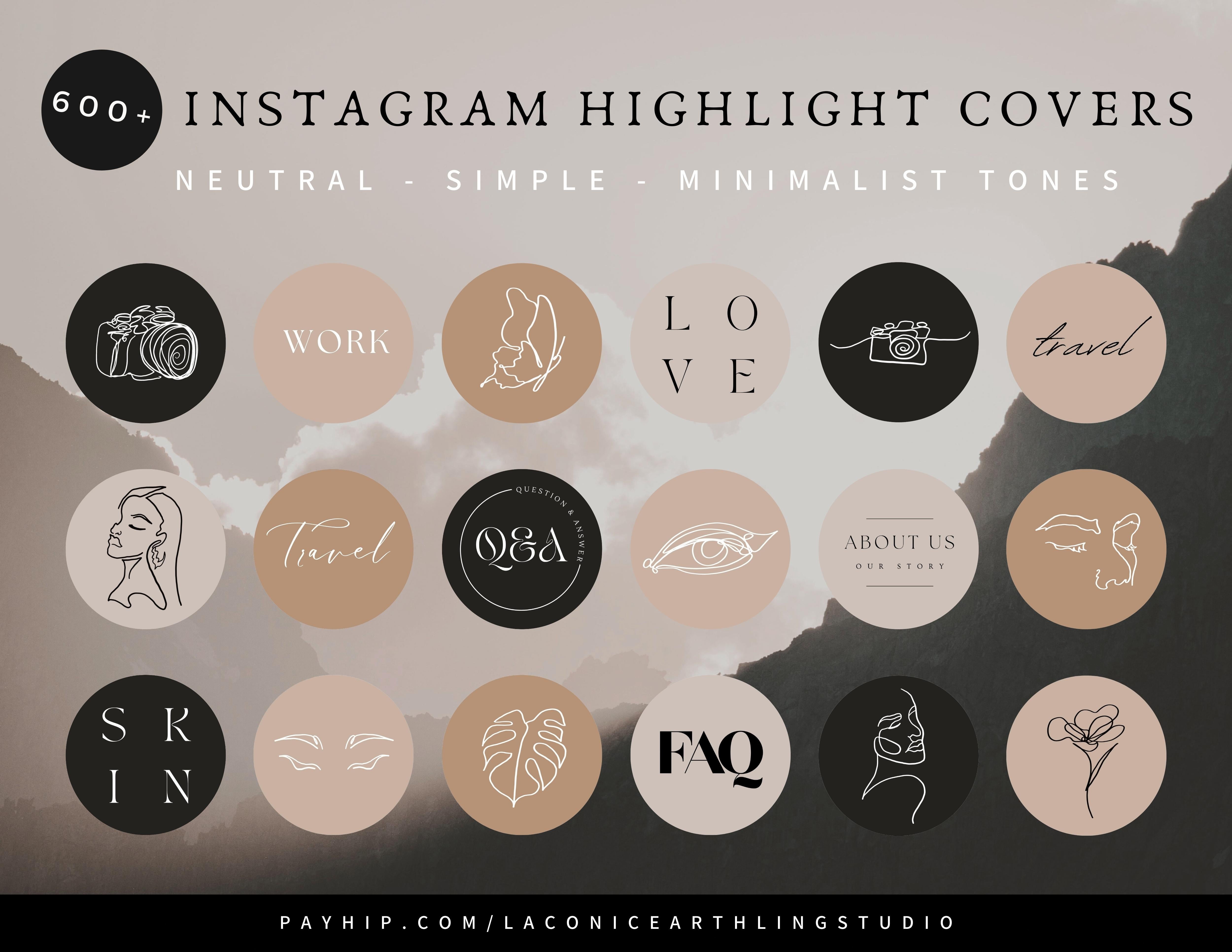 600 Minimalist Instagram Highlight Covers | Neutral Story Instagram ...