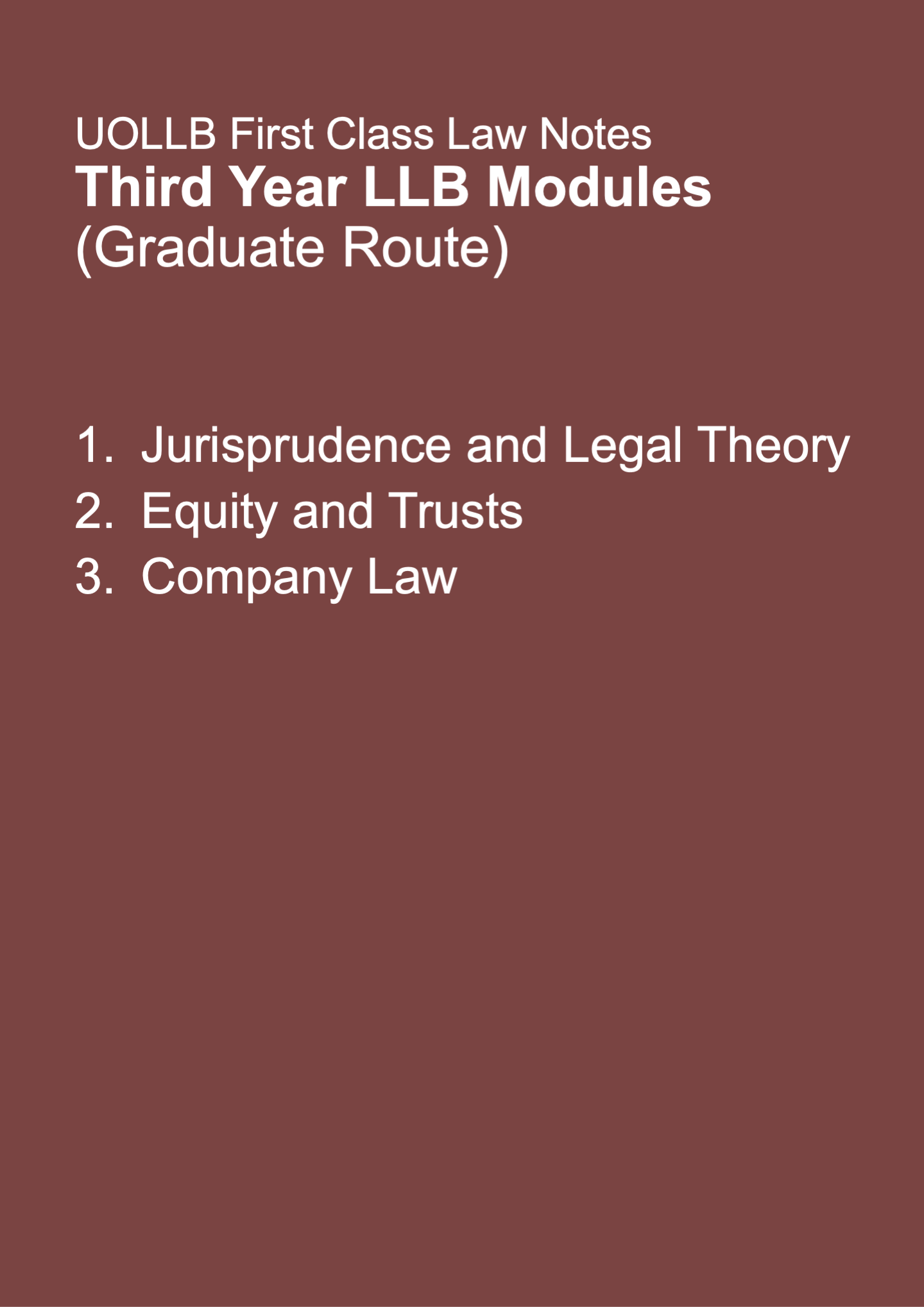 UOLLB First Class Law Notes