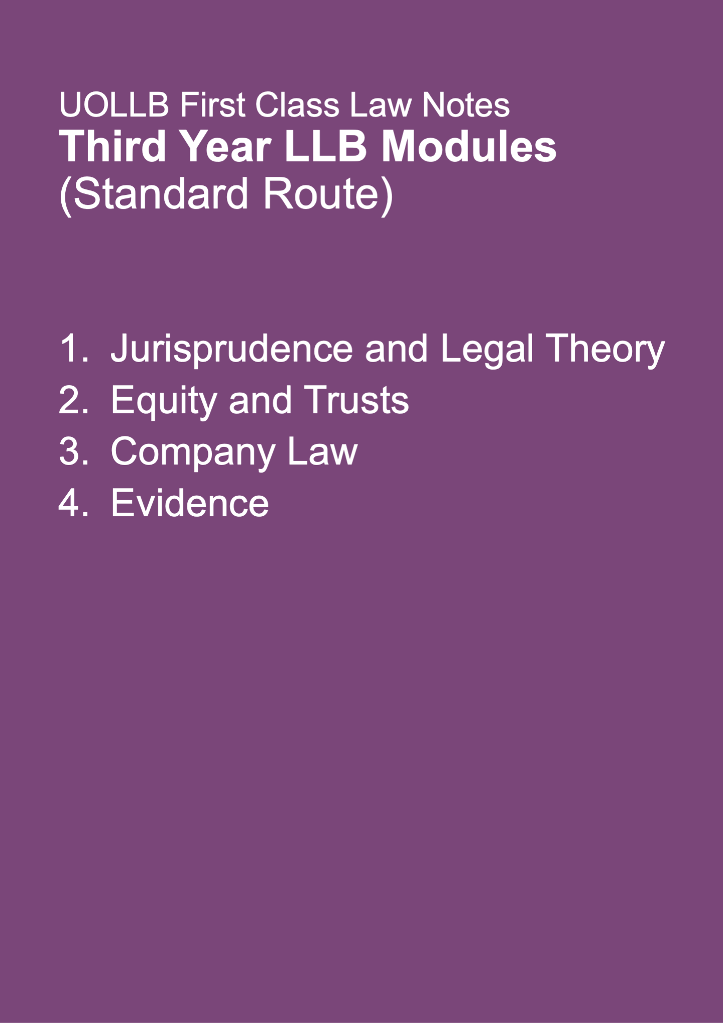 UOLLB First Class Law Notes