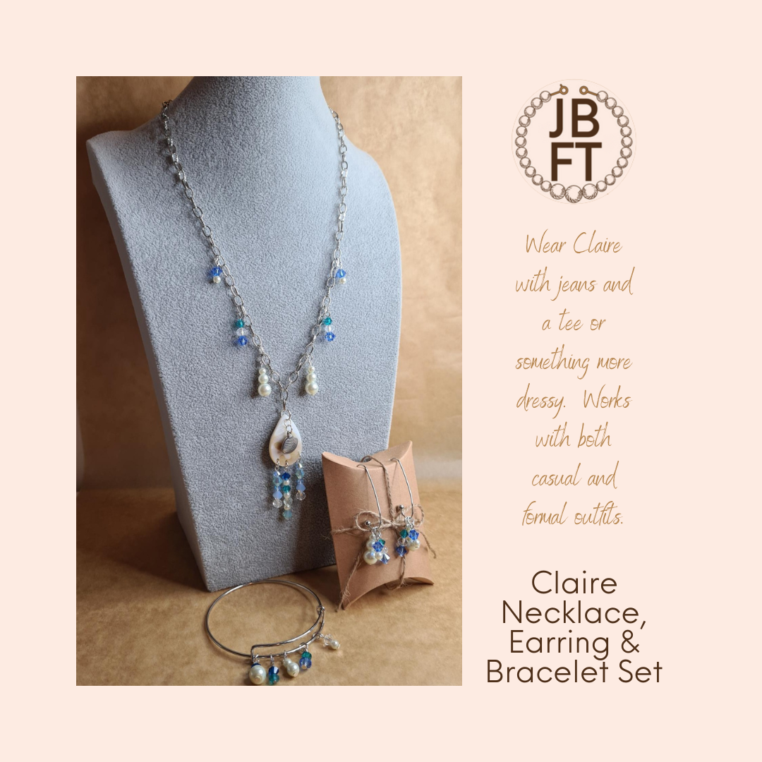 Claire Necklace, Earrings & Bracelet Set - Payhip