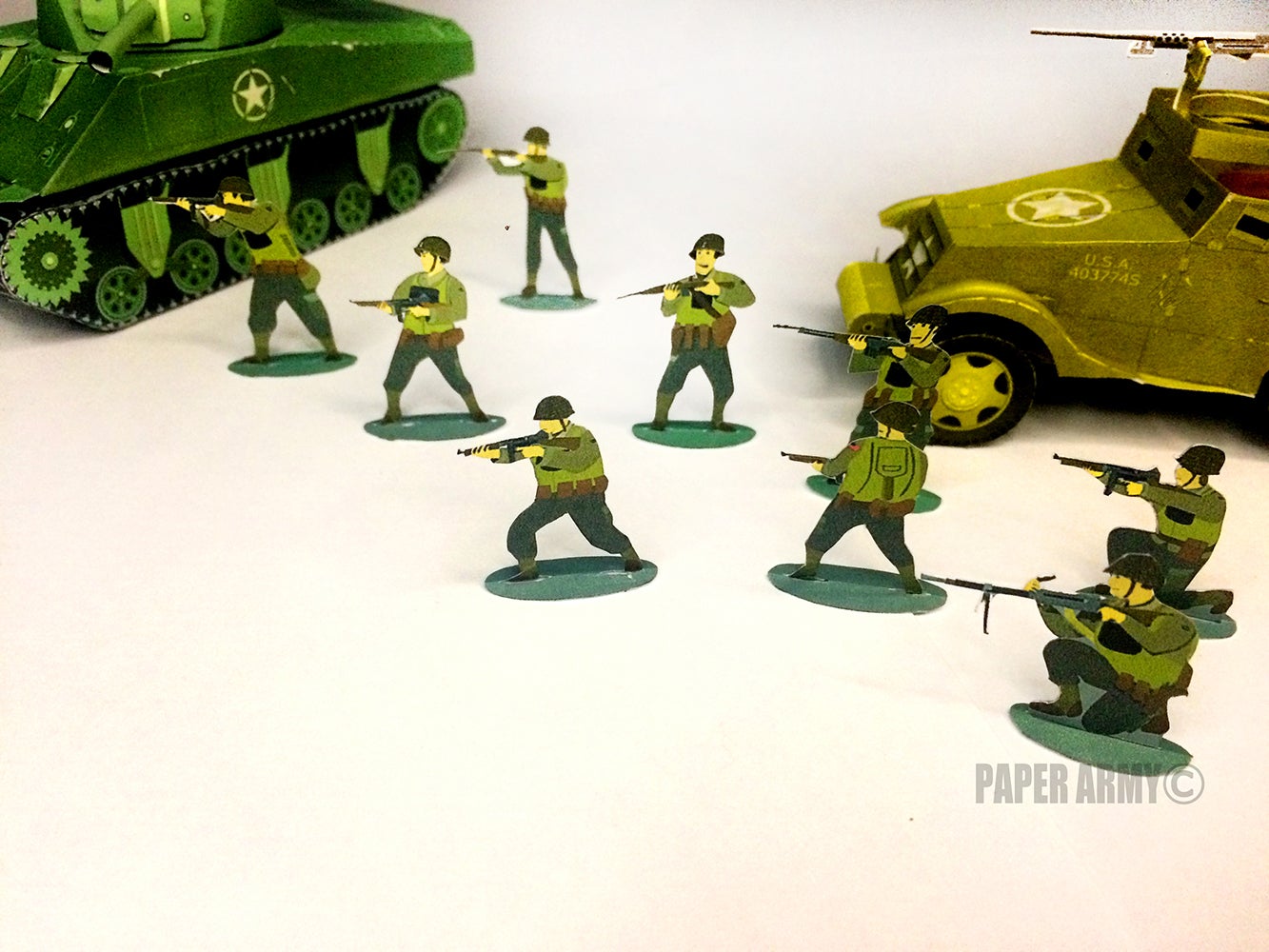 US Army Paper Soldiers, Rangers from the Omaha Landing Zone 1944, DIY ...