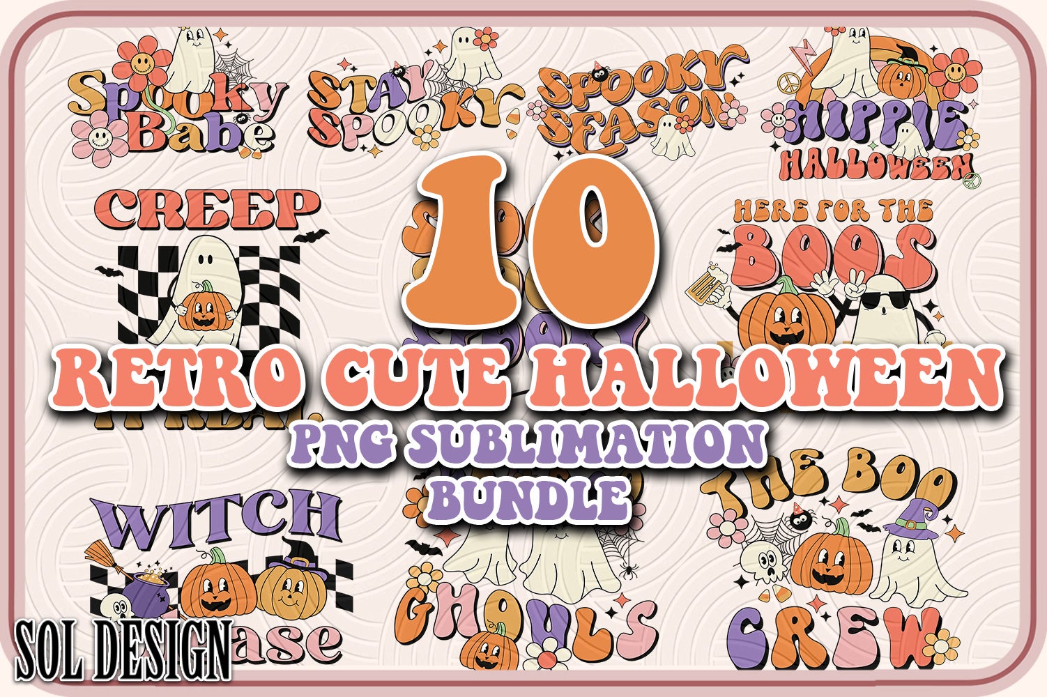 Retro Cute Halloween Bundle, Spooky Halloween Bundle - Spooky Bundle, Halloween PNG, Halloween ...