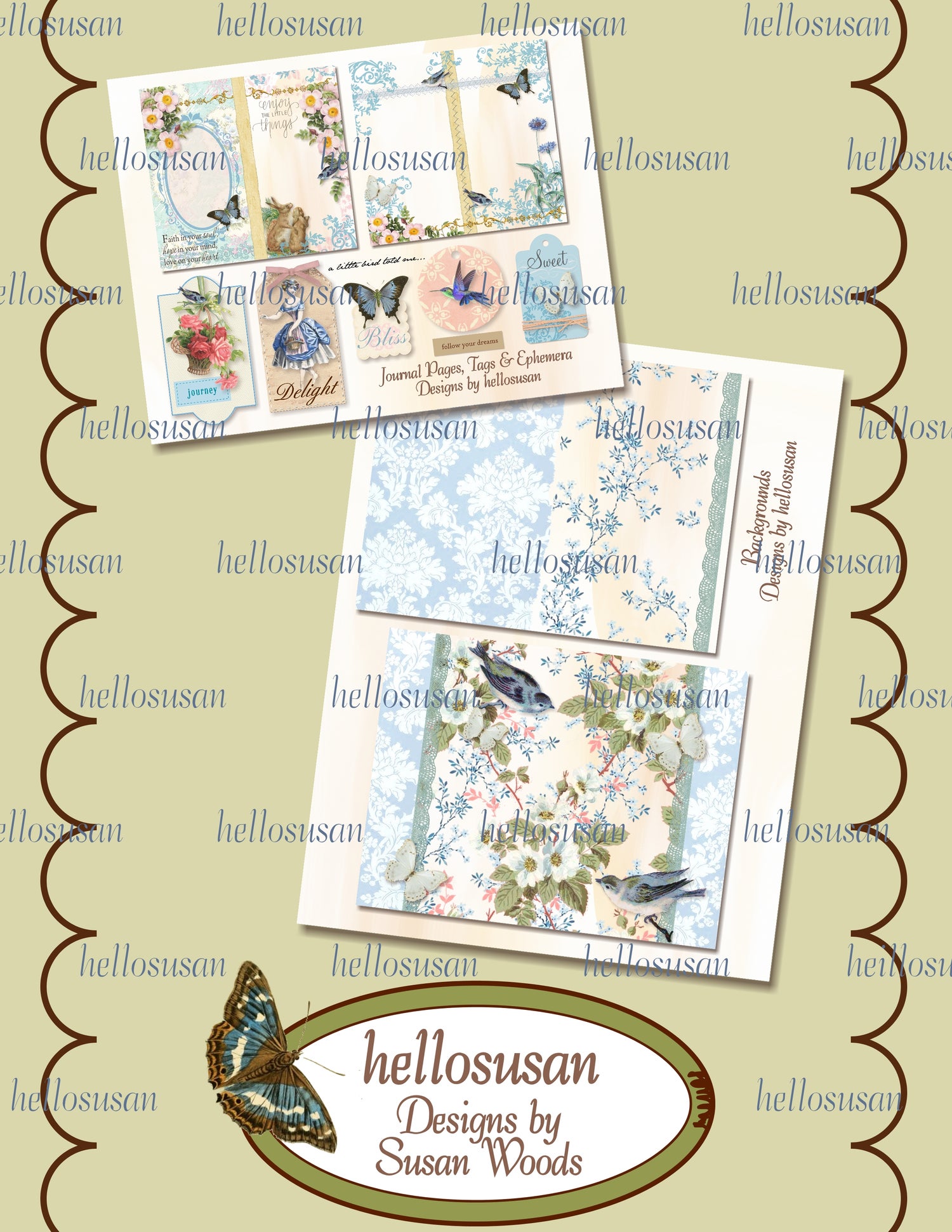 Blue Matchbox Vintage Journal Digital Kit - Payhip