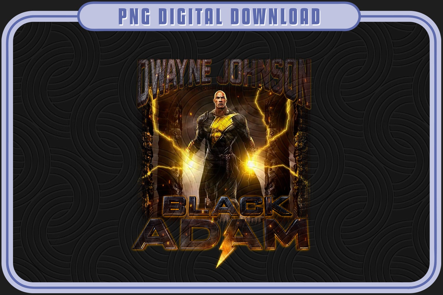 Black Adam Movie 2022 Shirt Design, Black Adam Dwayne Johnson PNG ...