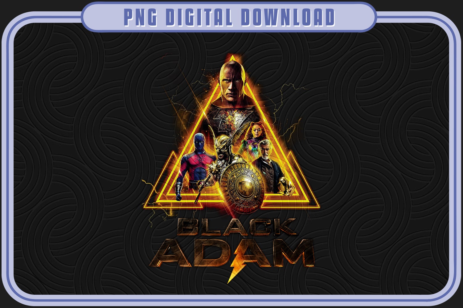 Black Adam Movie 2022 Shirt Design, Black Adam Dwayne Johnson PNG ...