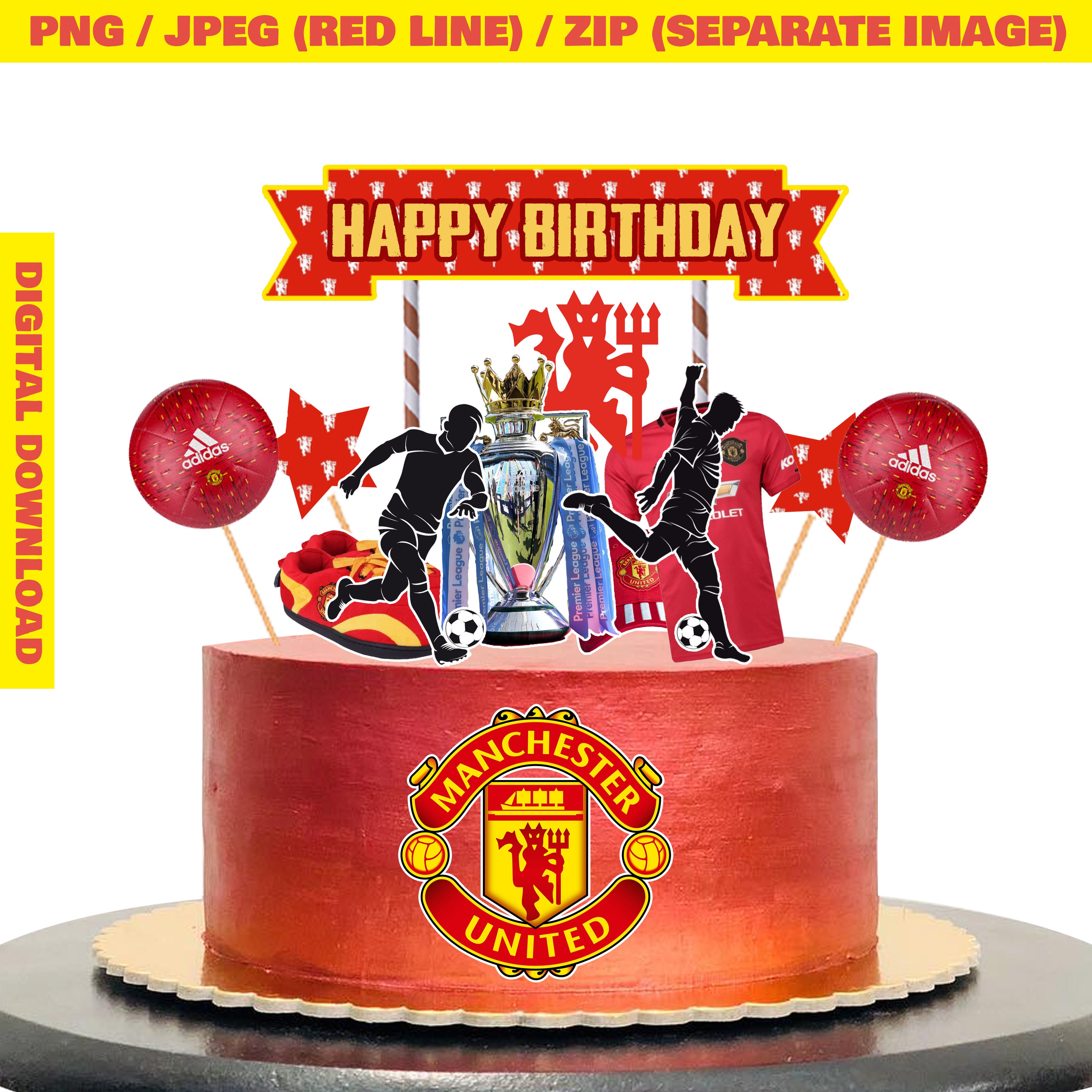 MANCHESTER UNITED CAKE TOPPER - Payhip