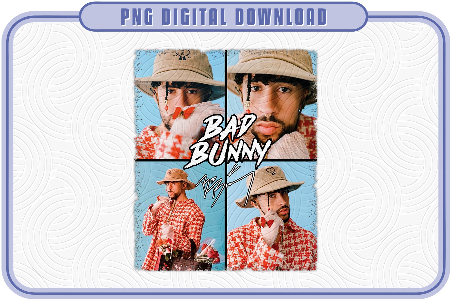 Bad Bunny Design, Digital File download, designs for Shirts, Tumbler ...