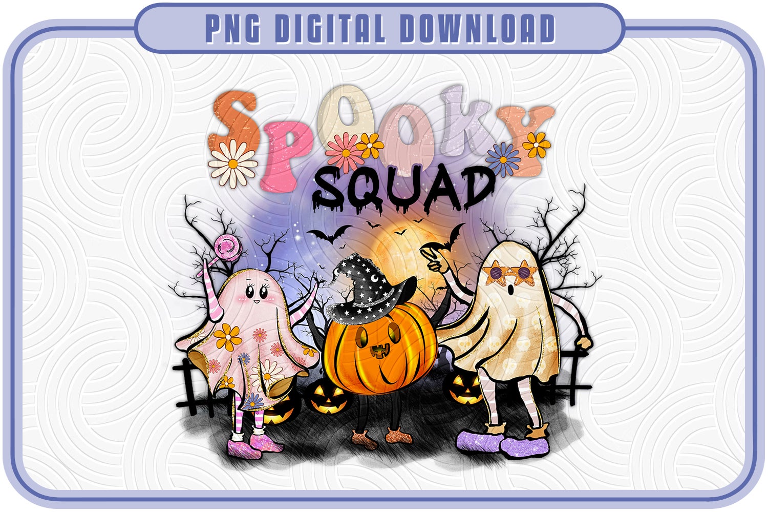 Cute Spooky Halloween Bundle PNG, Retro Fall Sublimation Bundle, Groovy ...