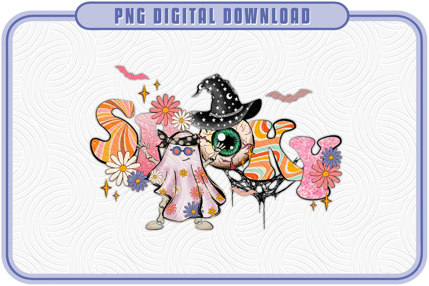 Cute Spooky Halloween Bundle PNG, Retro Fall Sublimation Bundle, Groovy ...