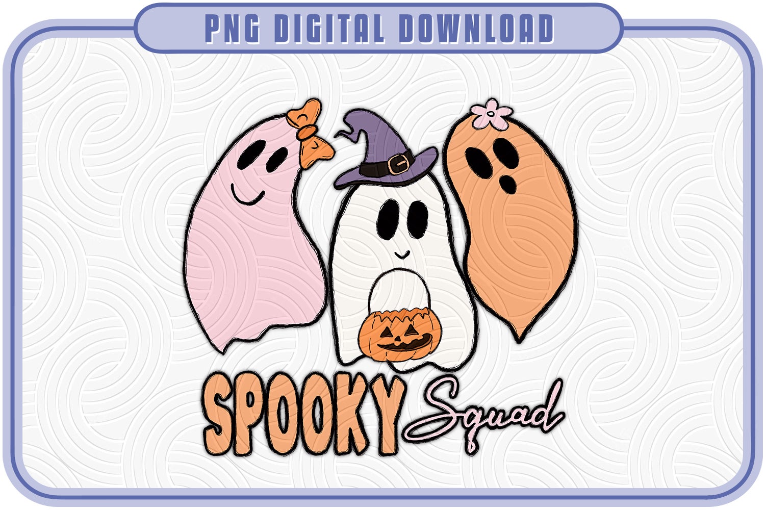 Spooky Squad png, Halloween Sublimation, Digital Download, Cute Ghost, DTG, Kids Halloween ...