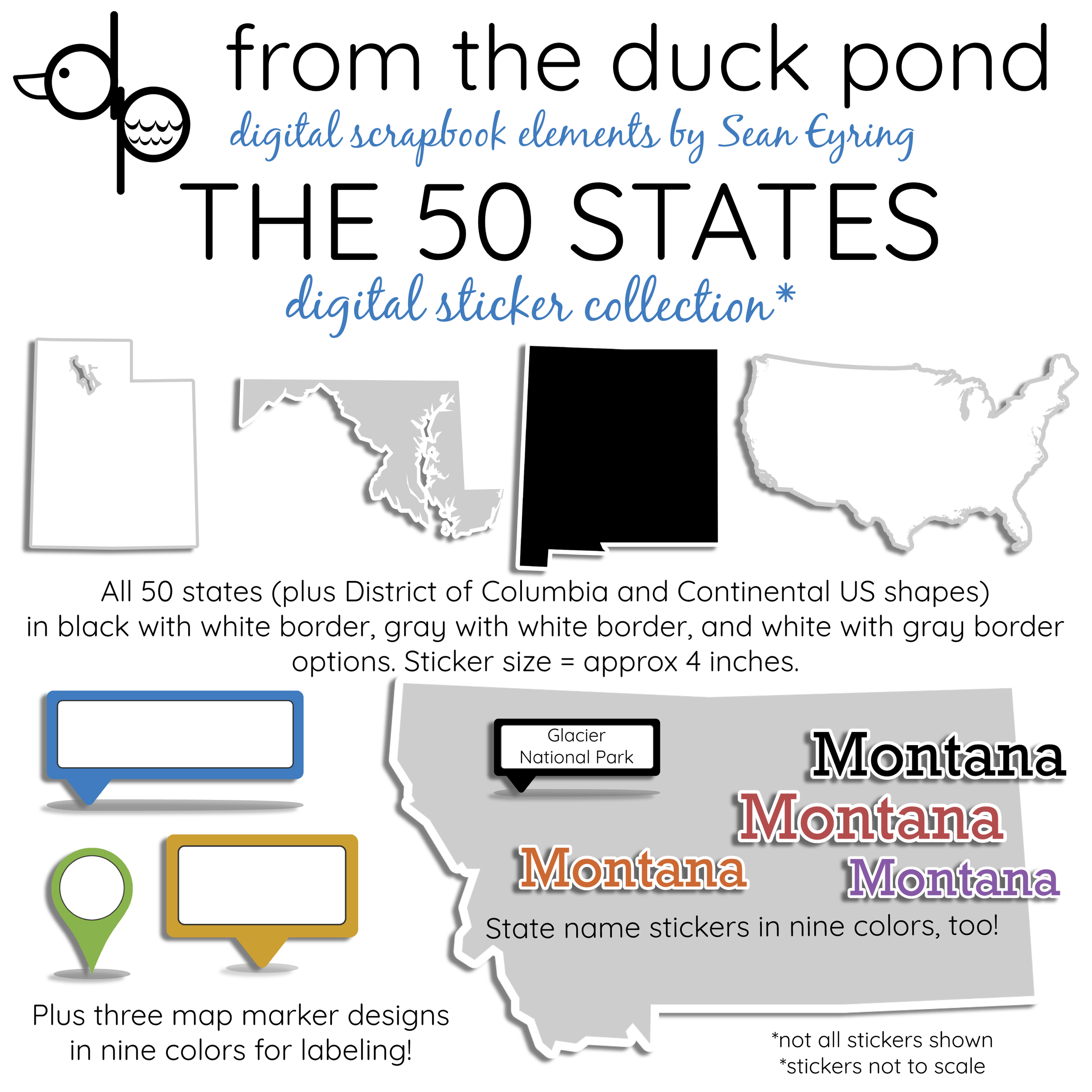 The 50 States - digital card kit - Payhip
