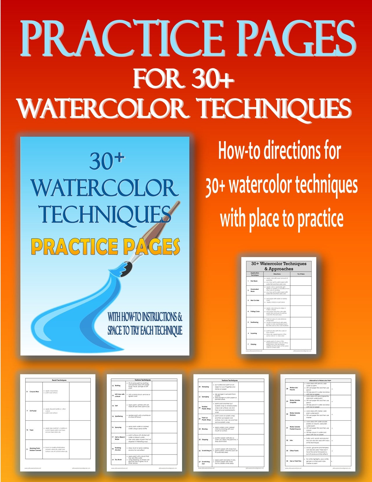 ADVANCED Watercolor Techniques BUNDLE with PowerPoint, How-To ...