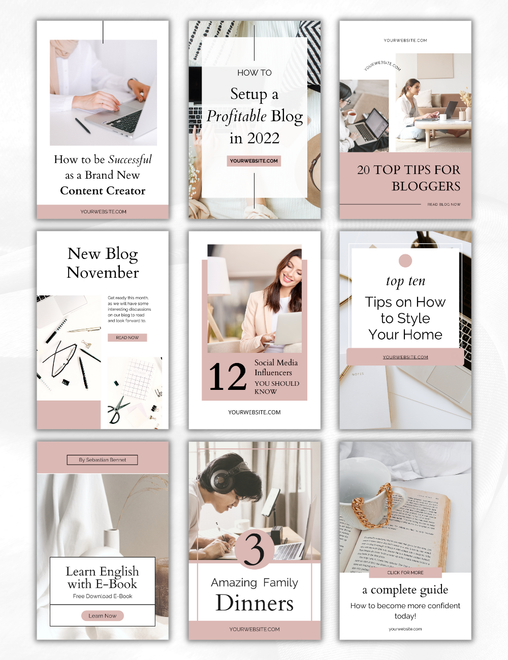 Pinterest Pin Template Canva | Pinterest Blogger Templates and Planner ...