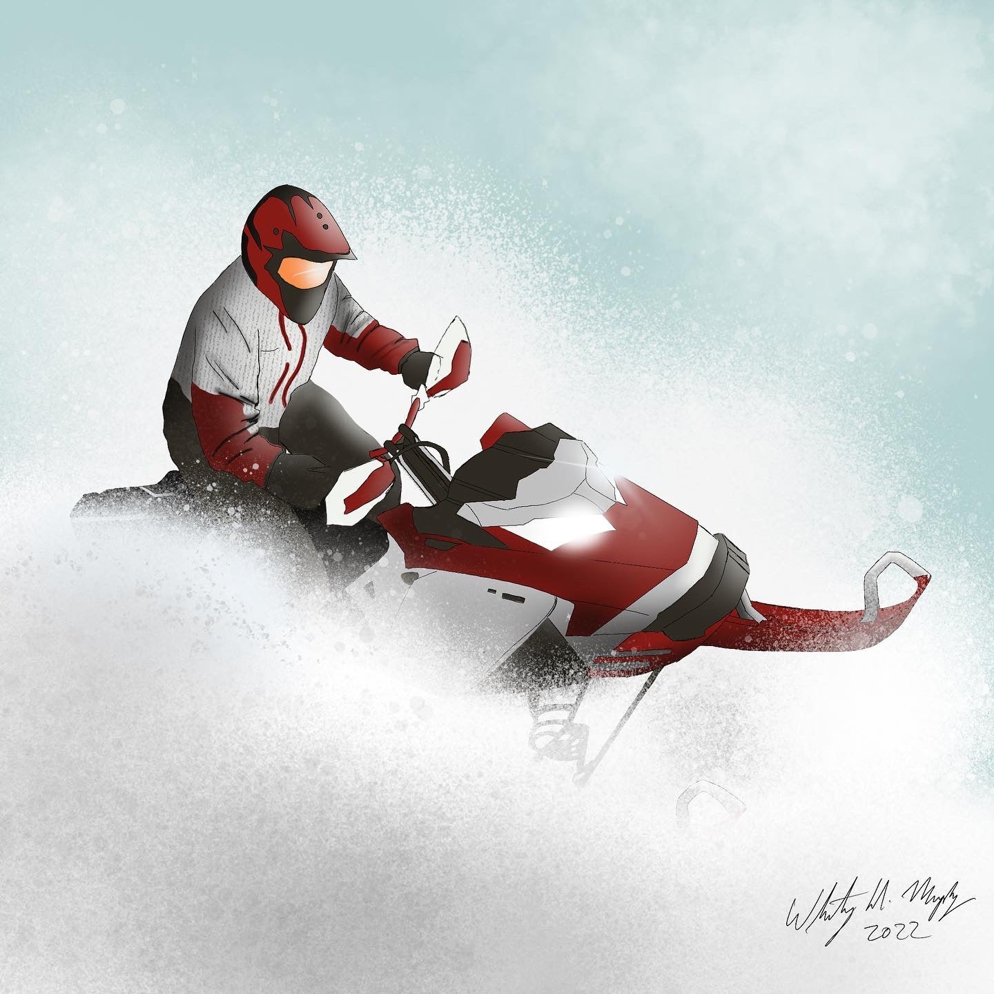 Snowmobile Rider Frame-Ready Print - Payhip