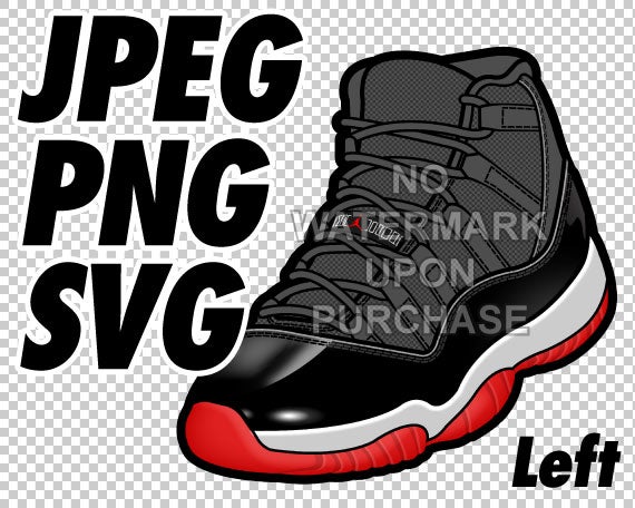 Air Jordan 11 bred JPEG PNG SVG right & left shoe bundle - Payhip