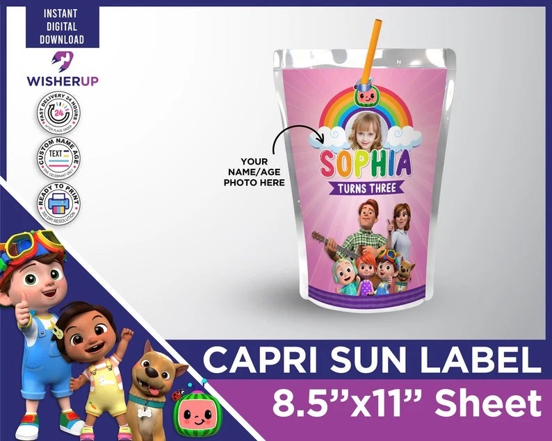 Custom Cocomelon Birthday Themed favor for your kid's birthday parties ...