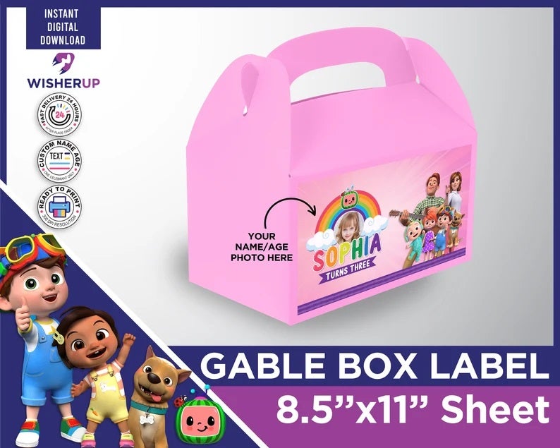 Custom Cocomelon Birthday Themed favor for your kid's birthday parties ...