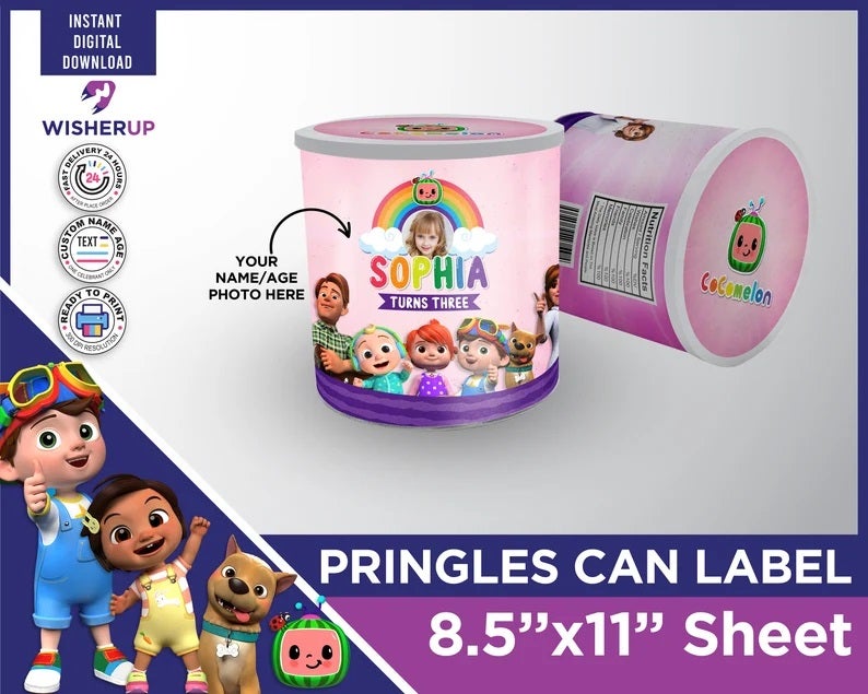 Custom Cocomelon Birthday Themed favor for your kid's birthday parties - Payhip