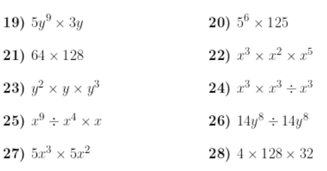 Rules of indices: multiplication and division worksheet no 3 (with ...