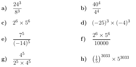 Laws of indices (harder exercises) worksheet (with solutions)