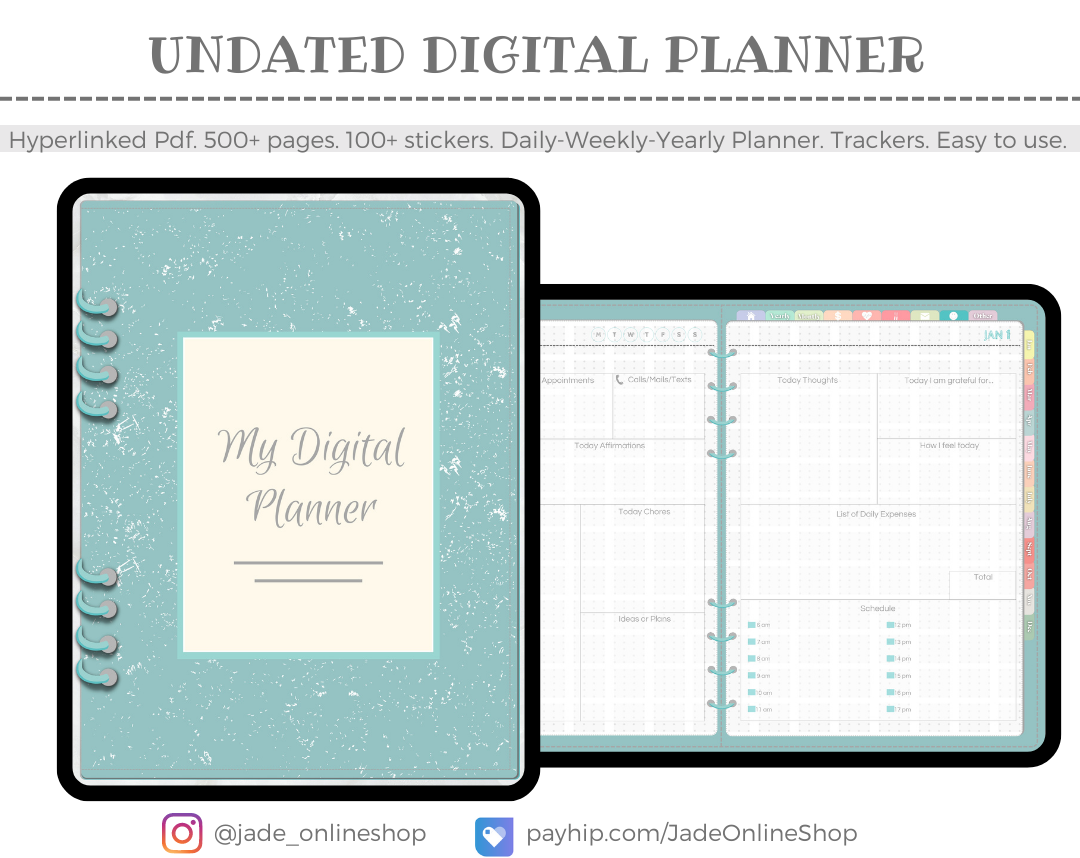 Undated Digital Planner - Payhip